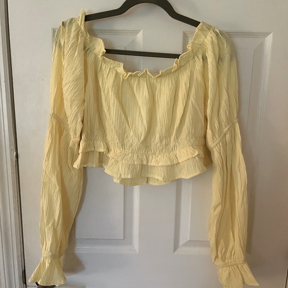 Altar'd State | Tops | Yellow Altard State Long Sleeve Crop Top | Poshmark